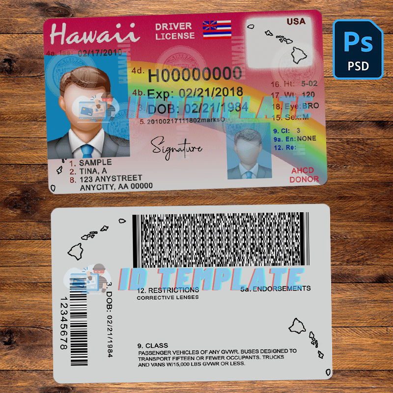 Hawaii Fake Id Templates - Buy Fake Id | Best Fake Scannable Ids Online